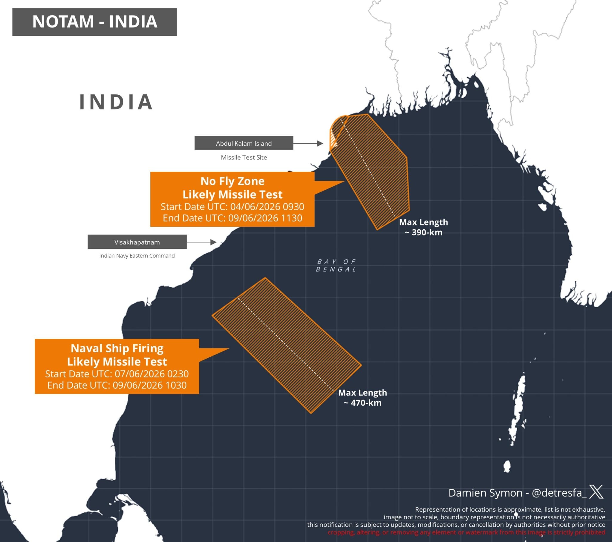 India Issues Multiple Notifications For Likely Missile Tests In Bay