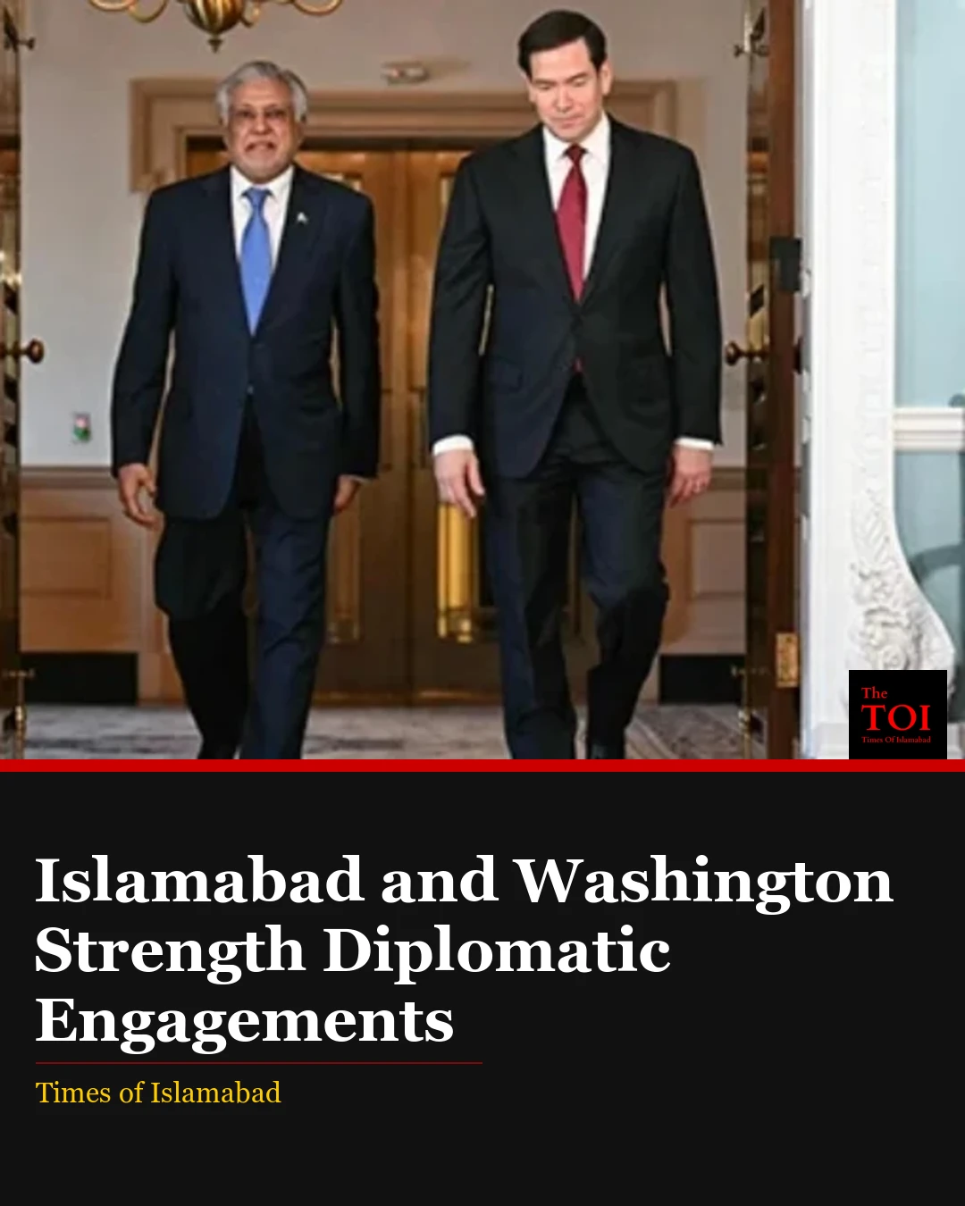 Pakistan Foreign Minister Ishaq Dar to Hold Key Talks with US
