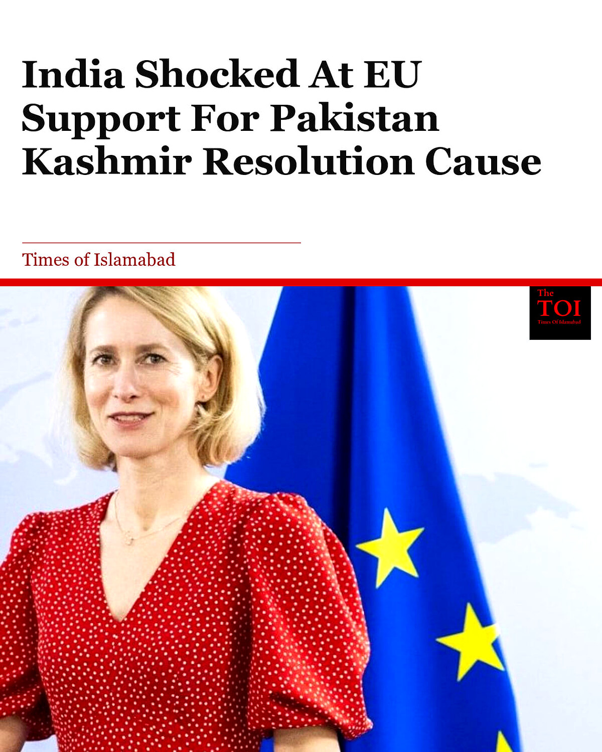 India Shocked At EU Support For Pakistan Kashmir Resolution Cause