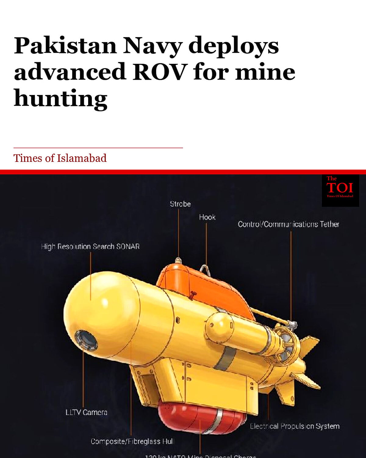 Pakistan Navy Deploys Advanced ROV for Underwater Mine Hunting